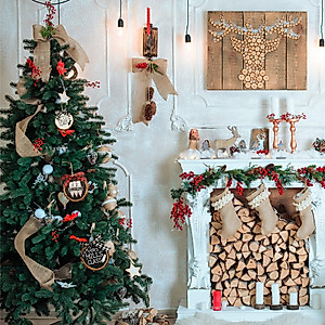 SENMUT Natural Wood Slices 30pcs 2.0"-2.45" Predrilled Wood Circles for Crafts Christmas Wood Slices for Crafts Round Wooden Discs DIY Wood Ornament