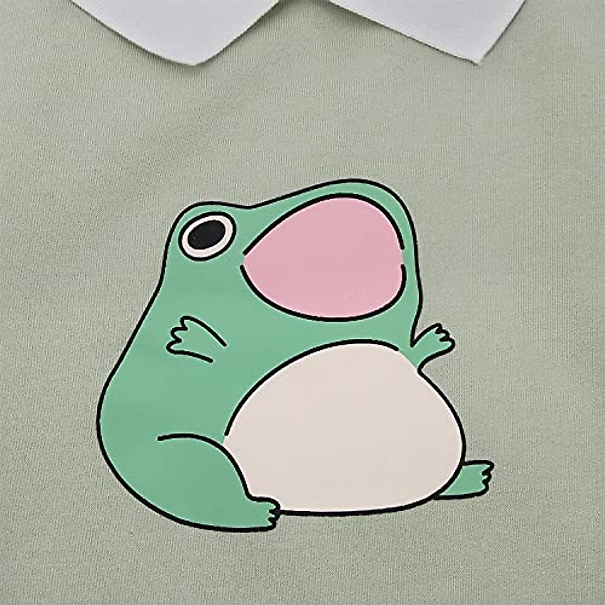 CM C&M WODRO Women Frog Sweatshirt Graphic Aesthetic Oversize Pullover Clothes Long Sleeve T-Shirt with Pocket (Green, Large)