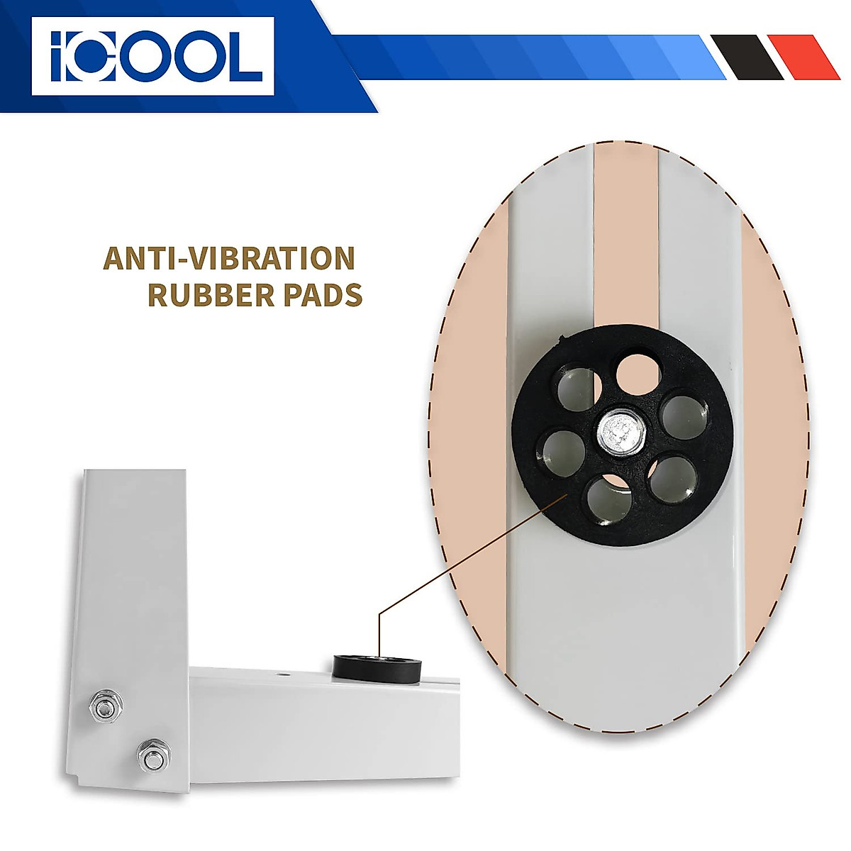 ICOOL Mini Split Wall Mounting Bracket (22" L x 19" H) for 9,000-36,000 BTU Universal Ductless Air Conditioners Heat Pumps Compressors, Outdoor Heavy Duty Foldable Condenser Bracket