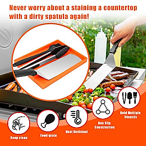 Utheer 28 Inch Silicone Griddle Mat & Spatula Mat for Blackstone Griddle, Heavy Duty Food Grade Silicone Griddle Mat, All Season Cooking Protective Griddle Grill Cover,28 Inch Blackstone griddle cover