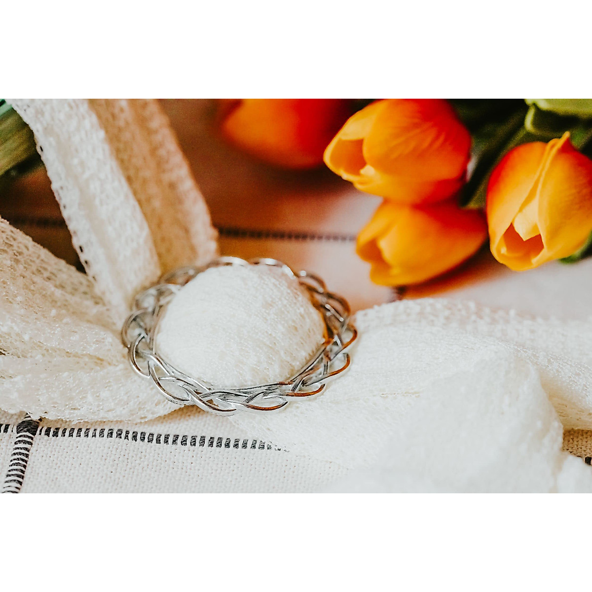 Handmade Large Round Pewter Scarf Ring – Scarf Clip for Scarves - Scarf Slide for Women - By House of Morgan Pewter