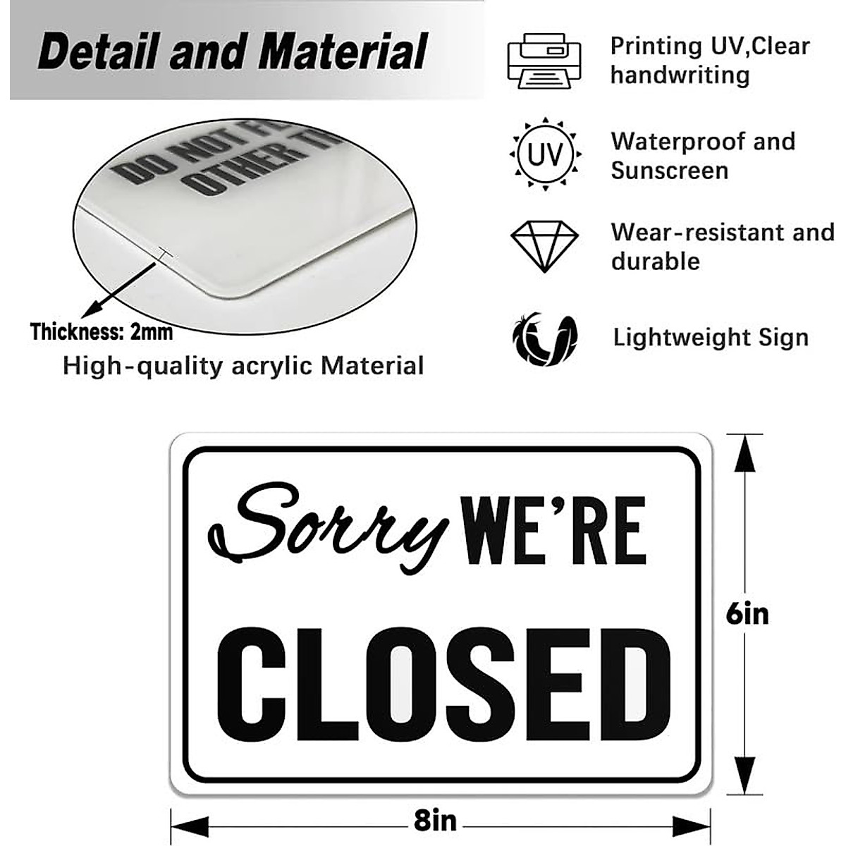 Acrylic Sign For Wall Exit Sign Self-Adhesives Sign For Door Or Wall 6 X 8 Inch Premium Acrylic Design Plate