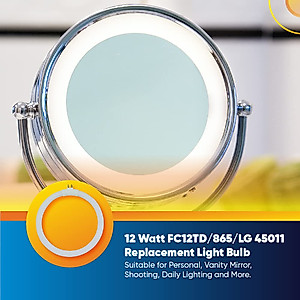 Technical Precision Replacement for FC12TD/865/LG General 45011 Light Bulb T4 Circular 12W G10Q Fluorescent Bulb - 5.45 Inch Outer Diameter - Daylight - 1 Pack