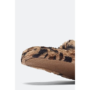 Fabletics Women's Fur Slipper, 8, Leopard