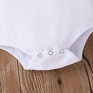 Baby Boy Clothes Stuff Infant Summer 3 Piece Outfits Newborn Cute Letter Printed Romper Short Sleeve + Pants + Hat Funny Letter Printed White Grey Mustache 70cm