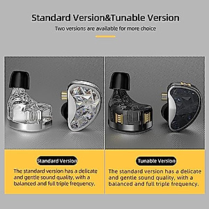 KZ AS24 24 Units Balanced Armature in Ear Monitor HiFi Earbuds deep bass Wired Earbuds with Microphone Detachable 2pin 0.75 Cable for Musicians Audiophile (Tunable No Mic (Black))