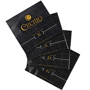 Cecilio 4 Packs of Stainless Steel Violin Strings 4/4 Full Set with E, A, D, G Strings for Electric and Acoustic Violins - Reliable and Affordable Replacement for your Fiddle