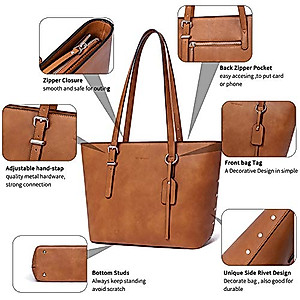 WESTBRONCO Purses For Women Vegan Leather Purses and Handbags Large Ladies Tote Shoulder Bag
