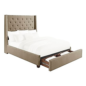 Lexicon Eulalie Upholstered Platform Bed with Storage, Cal King, Brown