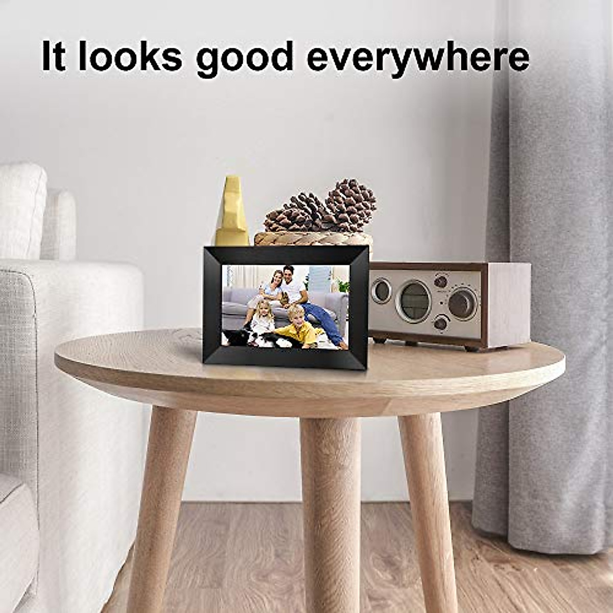 BIHIWOIA Digital Picture Frame Digital Photo Frame WiFi,1920 * 1200 IPS Touch Screen,Built-in 16GB Storage, HD Display, Auto-Rotate, Share Photos and Videos via Frameo App
