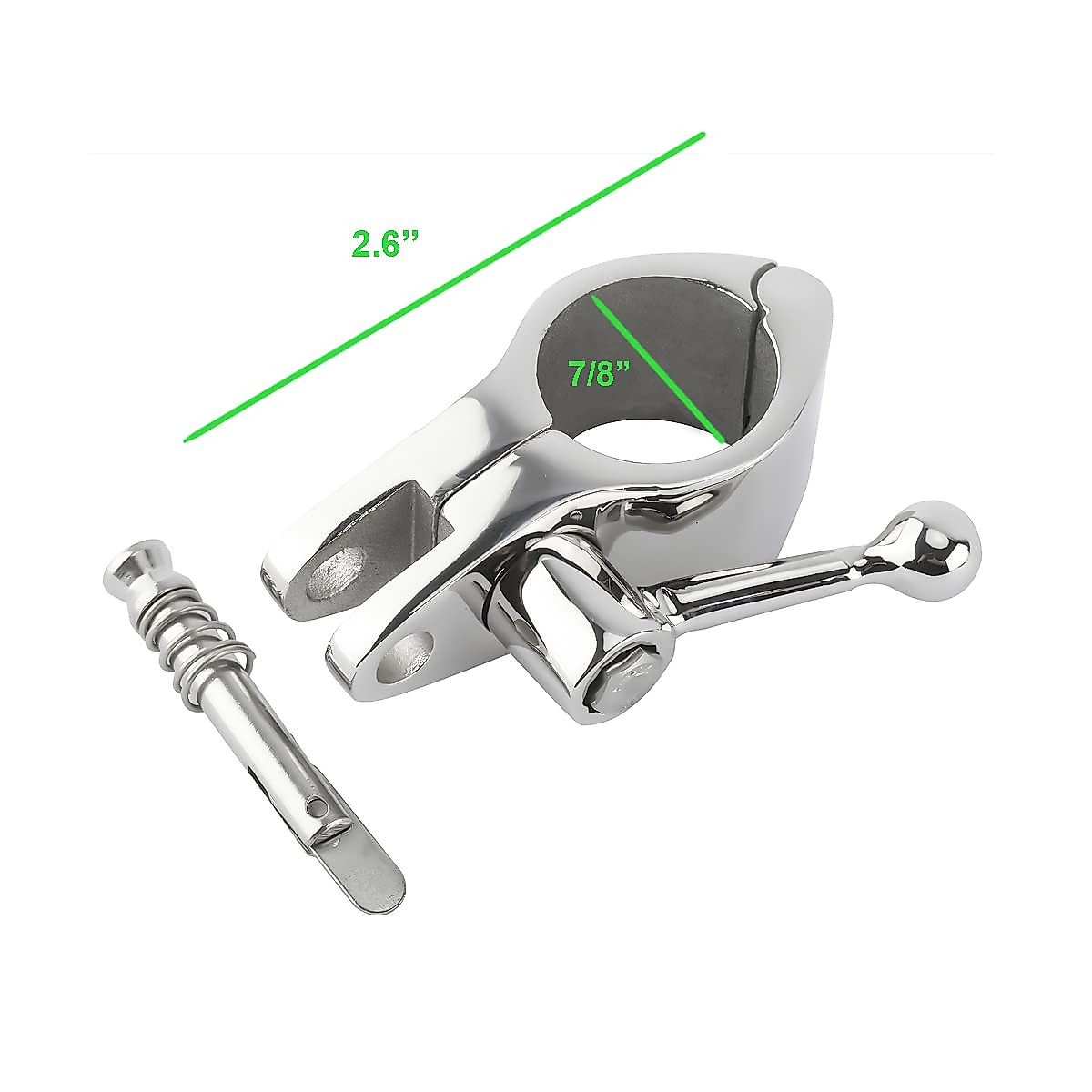 Mxeol Bimini Rail Mount Hinge 7/8 Inch W/Boat Pin Quick Release Stainless Steel Pair