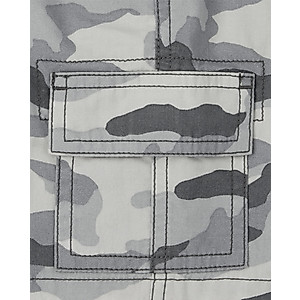 The Children's Place Baby and Toddler Boys Camo Pull On Cargo Shorts, FIN Gray, 18-24 Months