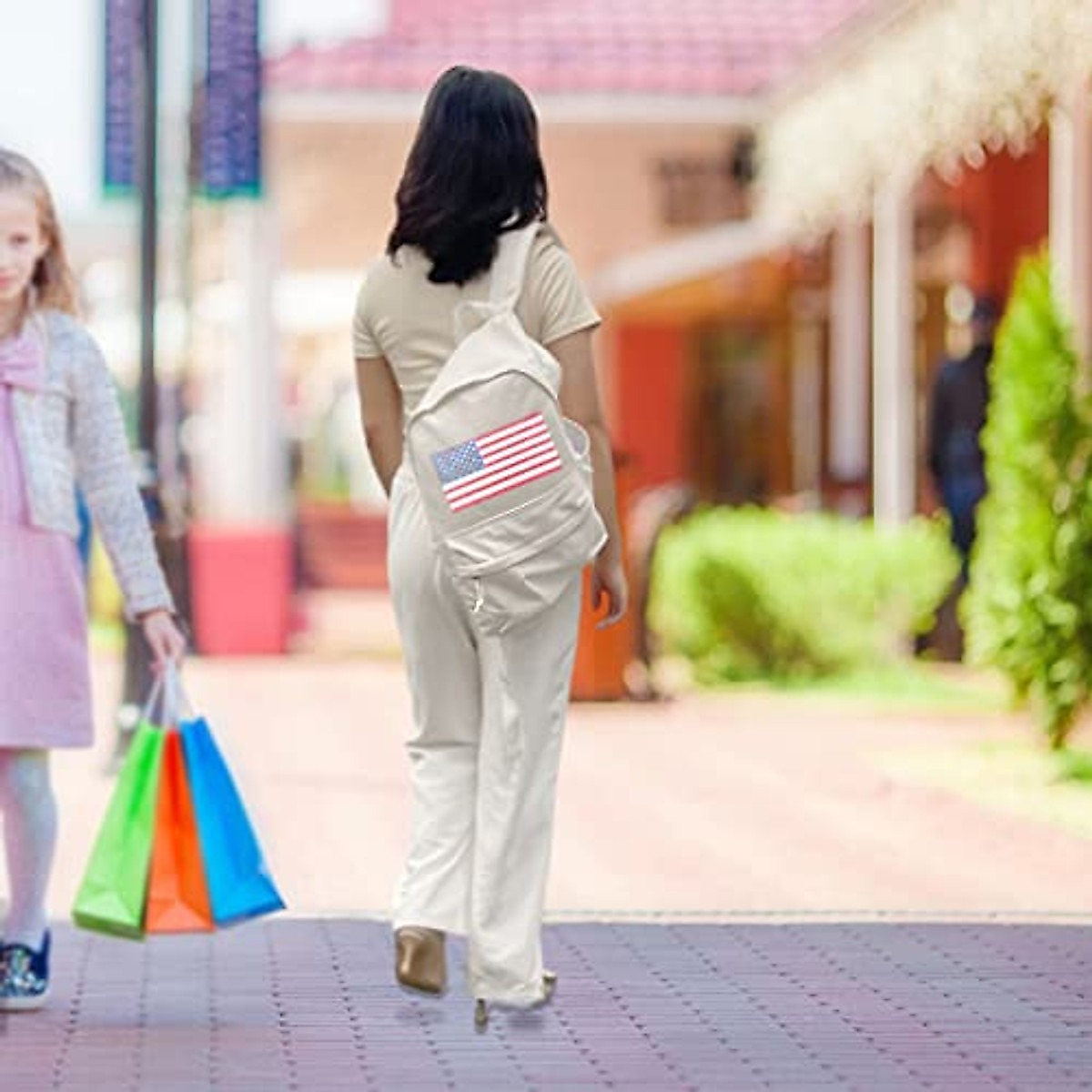 Vailldge DIY Canvas Backpack White Casual Daypack Satchel Laptop Backpack with Acrylic Markers (White Backpack DIY)