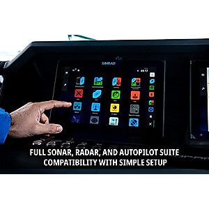 Simrad NSX 3009 - Chartplotter Fish Finder with Active Imaging 3-in-1 Transducer and C-MAP Discover X Charts, Black