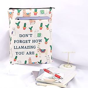 Llama Lovers Book Sleeve Llama Book Cover Alpaca Book Sack Llama Animals Lovers Book Pouch Don’t Forget How Llamazing You are Book Protector Llama Waterproof Book Sack (LlamaBS)