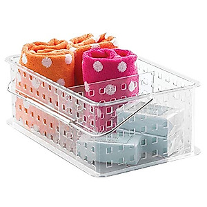 iDesign - 88000 Spa BPA-Free Plastic Stacking Organizer Handle, 8.69" x 13.94" x 5.13", Divided Basket