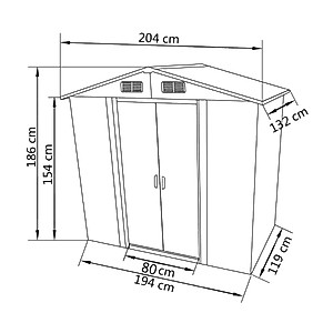 FAMIROSA Garden Storage Shed Double Sliding Doors Outdoor Tood Shed Patio Lawn Care Equipment Pool Supplies Organizer Storage Cabinet Backyard Garden Shed Tool Sheds 80.3X 52x 73.2inch Grey