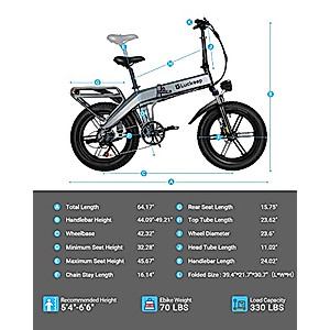 Luckeep Folding Electric Bike for Adults, 750W BAFANG Motor, 48V 15AH Battery, 30MPH 60Miles Range, Hydraulic Disc Brake, APP Control, Keyless Control 20*4" Fat Tire Foldable Ebike, Shimano 7-Speed UL