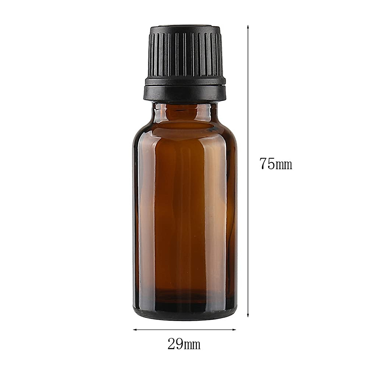 DLIBUY 4 Pcs Empty 20ml Brown Essential Oil Bottles with Dropper Black Tamper Evident Screw Cap Amber Glass Vials for Cosmetic Essential Oils Colognes Perfume Aromatherapy