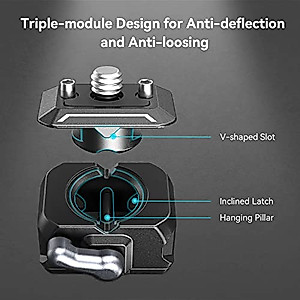 SmallRig Quick Release Plate Drop-in HawkLock Mini Quick Release Camera Mount Adapter with 1/4" Screw, for Camera Clamp, Super Clamp, Ball Head, Tripod, Magic Arm, Stabilizer, Field Monitor - 3513B