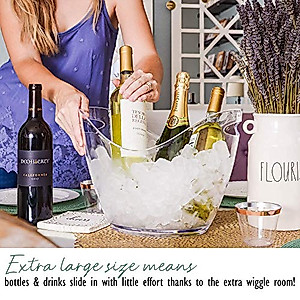 Raincol Ice Bucket Clear Acrylic 8 Liter Plastic Tub For Drinks and Parties, Food Grade, Holds 5 Full-Sized Bottles and Ice 1