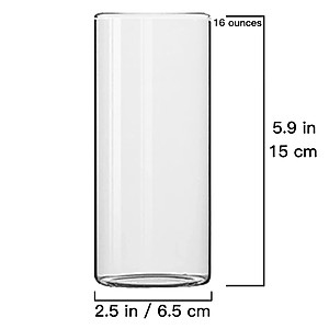 BILIHOM 12-Piece Drinking Glasses, Includes 6 Thin Highball Glasses (17oz) 6 Glass Cups (13oz),Clear Glass Tumbler For Water, Juice, Beer, Drinks, and Cocktails and Mixed Drinks