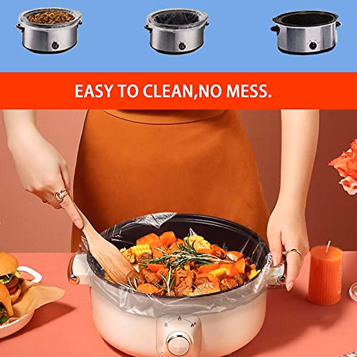 17supply 13 x 21 Inch Heavy Duty Slow Cooker Liners, BPA-Free, Made in the USA, Disposable Slow Cooker Liners & Cooking Bag, Fits Oval & Round Pans, 12* (1 Pack/2 Piece)