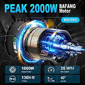 FREESKY 2000W Electric Bike with BAFANG Motor & 48V 30Ah Battery, 35MPH Max Speed, 120 Miles Range, Full Suspension Mountain Ebike, 26" Fat Tires, Smart Keys, Hydraulic Brakes, with Twist Throttle