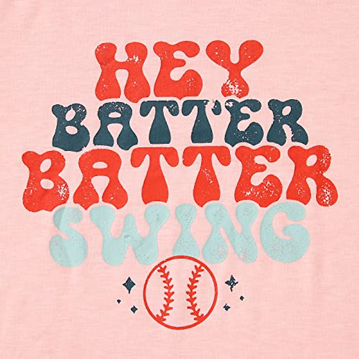 Cute Baseball T-Shirt Women Hey Batter Swing Tee Shirt Short Sleeve Casual Summer Funny Graphic Sports Tops (Light Pink, M)