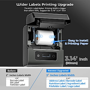 Phomemo M221 Label Maker-Flagship’s Advanced 3Inch Bluetooth Thermal Label Printer, Print Clearer & Sharper, for Address, Barcode, Ingredient,Crafts, Label Printer for Small Business, for Phone & PC