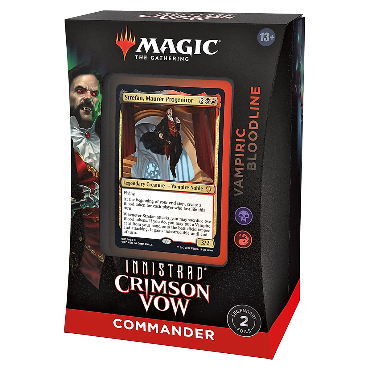 Magic: The Gathering Innistrad: Crimson Vow Commander Deck – Vampiric Bloodline (Black-Red) | Minimal Packaging Version