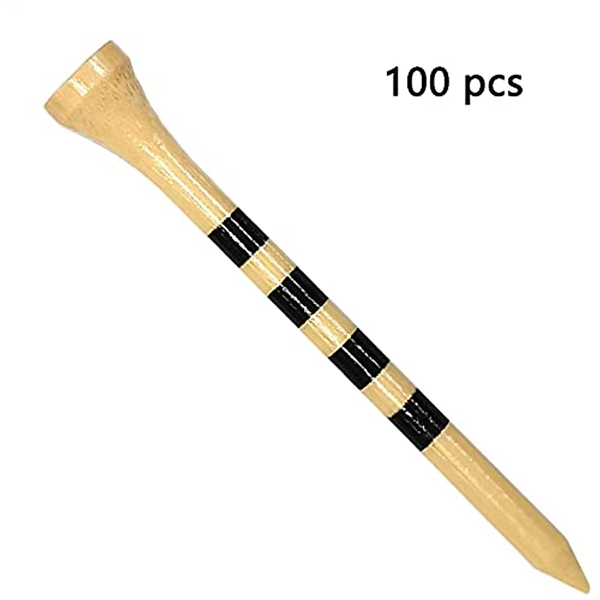 Zivisk Wooden Golf Tees 2-3/4 inch 100 Count, 2.75" Long Golf Wood Bamboo Tees(Natural Color&Green,70mm)