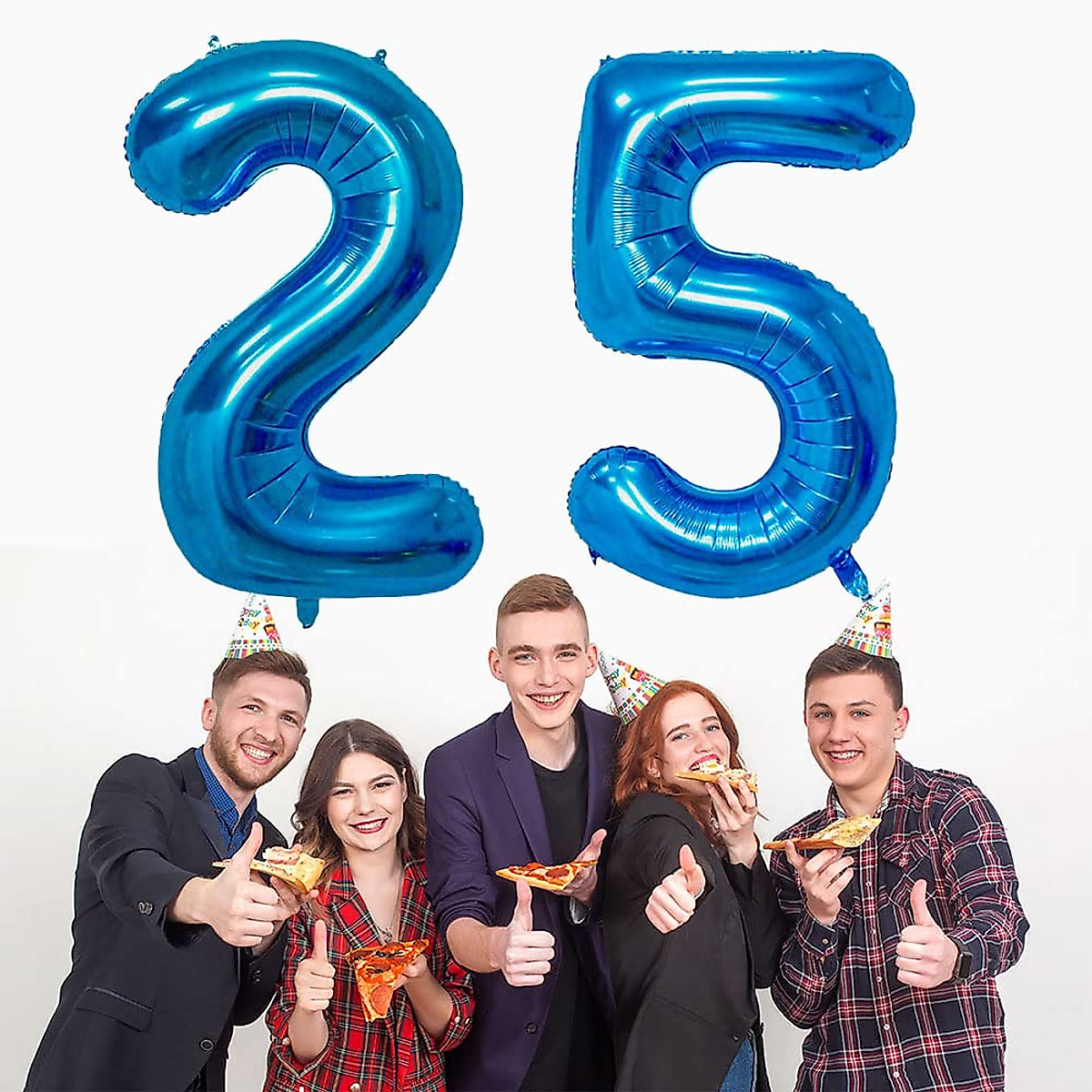 Number 25 Balloons 32 inch Digital Balloon Alphabet 25th Birthday Balloons Digit 25 Helium Balloons Big Balloons for Birthday Party Supplies Wedding Bachelorette Bridal Shower, Blue Number 25