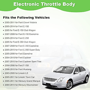NOTUDE Electric Throttle Body Assembly New Automotive Fit 2005-2014 for E-150| 2007-2010 for Explorer Sport Trac Replace # 67-6000/337-05428/S20020/3L5E9F991AC/3L5E9F991AD/3L5U9F991AE