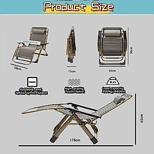 Zero Gravity Chair, Gaming Chairs & Recliner Patio Chairs &Beach Chairs for Adults，Camping Folding Chair with Cup Holder, Blanket, Pillow (Size : 1)