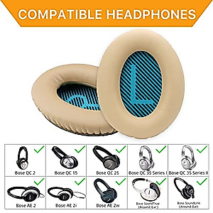 YOCOWOCO Headphones Replacement Earpads Ear Cushions for Bose QuietComfort 25—Soft Ear Pads Compatible with QC15 QC25 QC2 QC35/ Ae2 Ae2i Ae2w SoundTrue and SoundLink(Around-Ear)