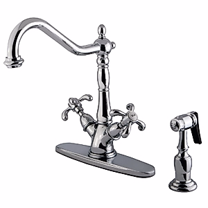 Kingston Brass KS1231TXBS French Country Kitchen Faucet, Polished Chrome