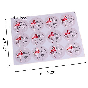 240 Pcs Thank You Flamingo 1.4 Inch Self Adhesive Stickers, for Scrapbooking and Kid DIY Arts Crafts (Thank You 240pcs-flamingo)