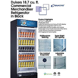 Dukers DSM-19R 18.7 cu. ft. Commercial Display Cooler Merchandiser Refrigerator