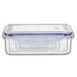 SnapMate - Set of 4 Rectangle Nesting Food Storage Containers - Reusable, BPA Free Plastic, Snap Lock Lids With a Leakproof Silicone Seal. Great for Snacks, Soup, Fruit, Salad and Food Storage