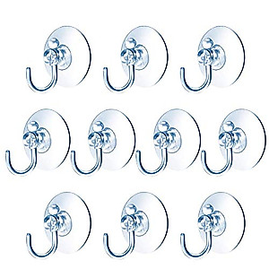 Suction Cup Hooks Clear Plastic Sucker Pads for Window Glass Shower Bathroom Kitchen Wall with 4 Styles 60 mm 50 mm 40 mm 30 mm Support Festivals Parties Events Theme Carnival Decorations (60 mm)
