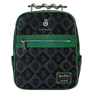 Loungefly Harry Potter: Slytherin Mini-Backpack with Wand Handle, Amazon Exclusive