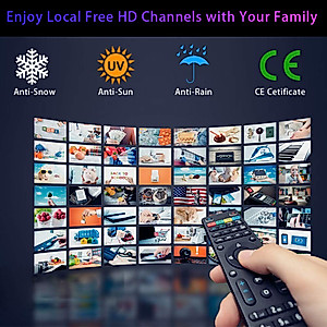 880+ Miles Range TV Antenna, Digital TV Antenna Indoor with Amplifier and Signal Booster, Portable HD Antenna for TV Indoor Outdoor for Smart TV and Old TVs - 36ft Coax Cable - Support 4K 1080p