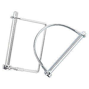 Favordrory 20 Pieces Shaft Locking Pin Safety Coupler Pin 1/4 Inch Diameter in 2 Shapes of Square and Arch for Farm Trailers Wagons Lawn Garden, Silver