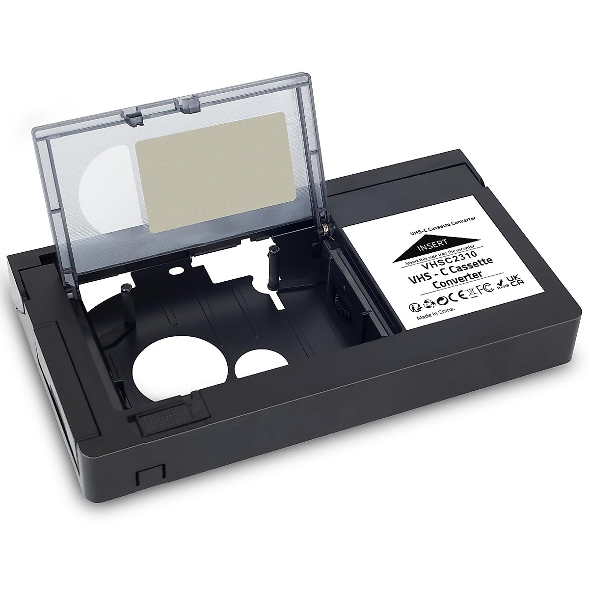 VHS-C Cassette Adapter Compatible with VHS-C SVHS Camcorders JVC RCA Panasonic Motorized VHS Cassette Converter （NOT Compatible with 8mm / MiniDV / Hi8）