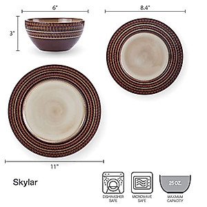Pfaltzgraff Skylar 12 Piece Dinnerware Set, Service for 4