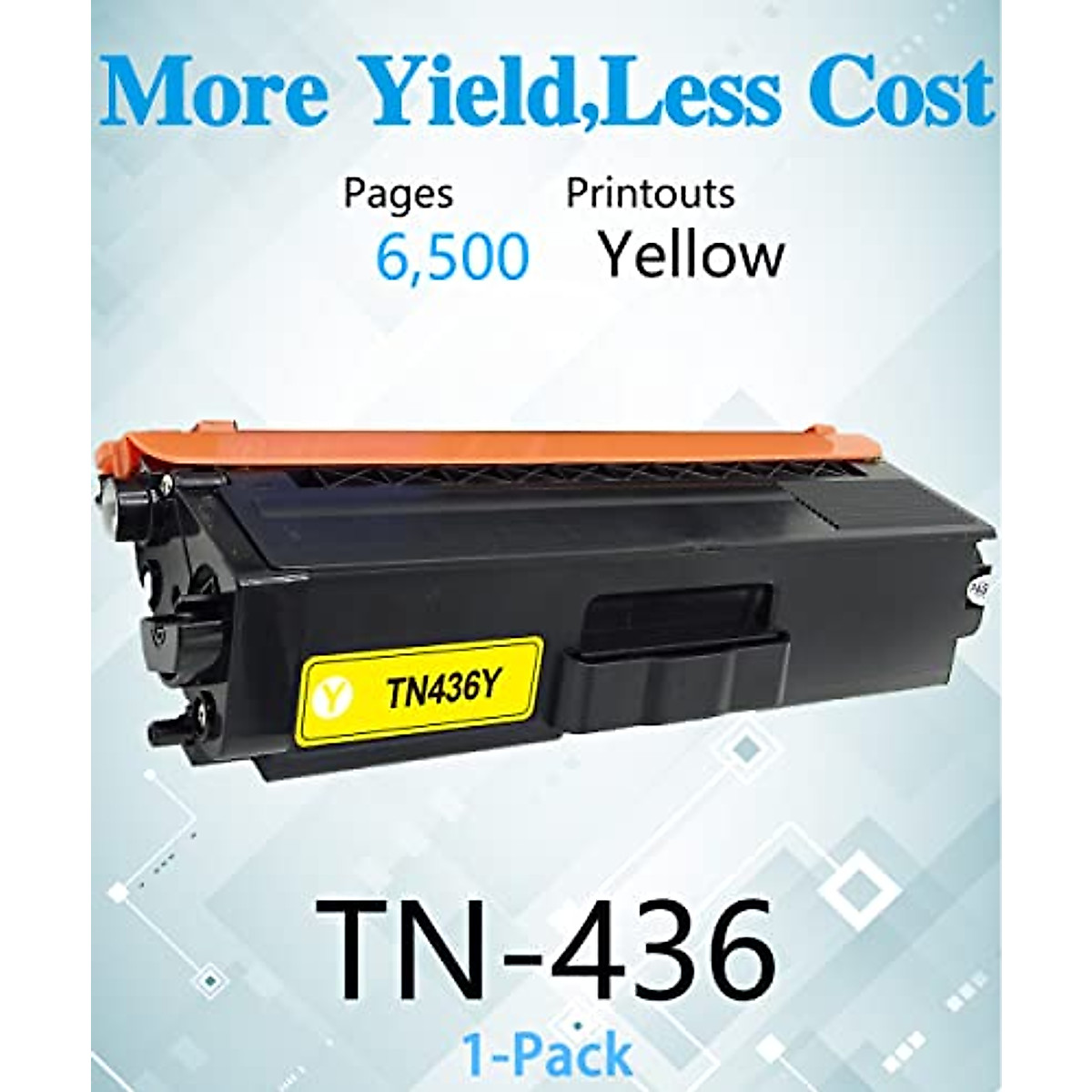 MM MUCH & MORE Compatible Toner Cartridge Replacement for Brother TN 436 TN-436 TN433 Yellow to use with HL-L8360CDW MFC-L8900CDW HL-L8360CDWT HL-L8260CDW MFCL8610CDW MFCL9570CDW Printers (1-Pack)