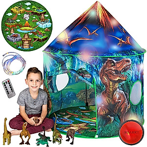 Dinosaur Pop Up Kids’ Play Tent by Toy To Enjoy Indoor & Outdoor, Boys & Girls Includes Remote Controlled Lights, Roar Sound Button & 6 Different Toys