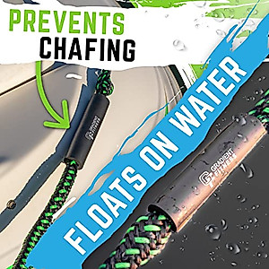 Gradient Fitness Bungee Dock Line (4' - 2 Pack) | Marine Rope Boat Dock Lines Make Docking & Boarding Easy for Jetski, Kayak, Pontoon. Boat Accessories Stretch 4'-5.5'. Mooring Boat Rope Absorbs Shock