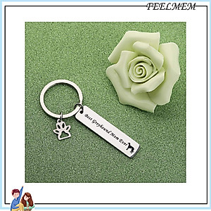 FEELMEM Dog Lover Gift Greyhound Mom Gift Best Greyhound Mom Ever Keychain Gift for Greyhound Owner Dog Mom Fur Mama Gift